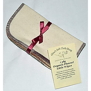 1 Ply Organic Flannel Washable Baby Wipes 8 x 8 Inches Organic Thread Earth’s Palette Set of 10