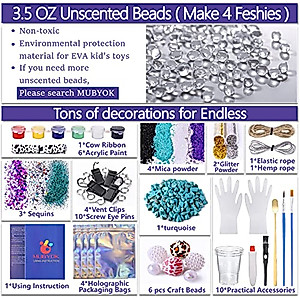 MUBYOK M139 57PCS Car Freshies Supplies Starter kit, DIY Freshie Making kit with Unscented Aroma Beads,Freshies Silicone Molds and Accessories (Make 4 freshie)