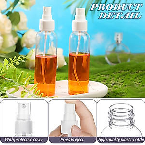 Nuogo 90 Pack Plastic Spray Bottles 4 Oz Reusable Mini Perfume Refillable Bottle Travel Size Mist Bottle Sprayer Empty Bottle for Essential Oil(Clear)