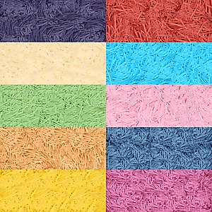 HDST-HOME 10Pack 200g Multicolored Raffia Paper Shreds Strands Grass Stuffer Shredded Crinkle Cut Confetti for Basket Filling Wrapping Wedding Party Supplies