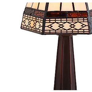 JONATHAN Y JYL8016A Carter Tiffany-Style 12" LED Table Lamp Tiffany,Traditional for Bedroom, Living Room, Office, College Dorm, Coffee Table, Bookcase, Bronze