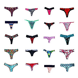 Dircho Women Underwear Variety of Panties Thong G-string T-back Tanga Pack of 10&20 (10 Pcs, XX-Large)