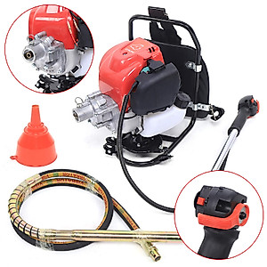 1.4HP Concrete Vibrator 38.7CC Single Cylinder Backpack Vibrator Portable Insertion Vibrator Air Bubbles Level Remover Construction Tool for Construction Sites