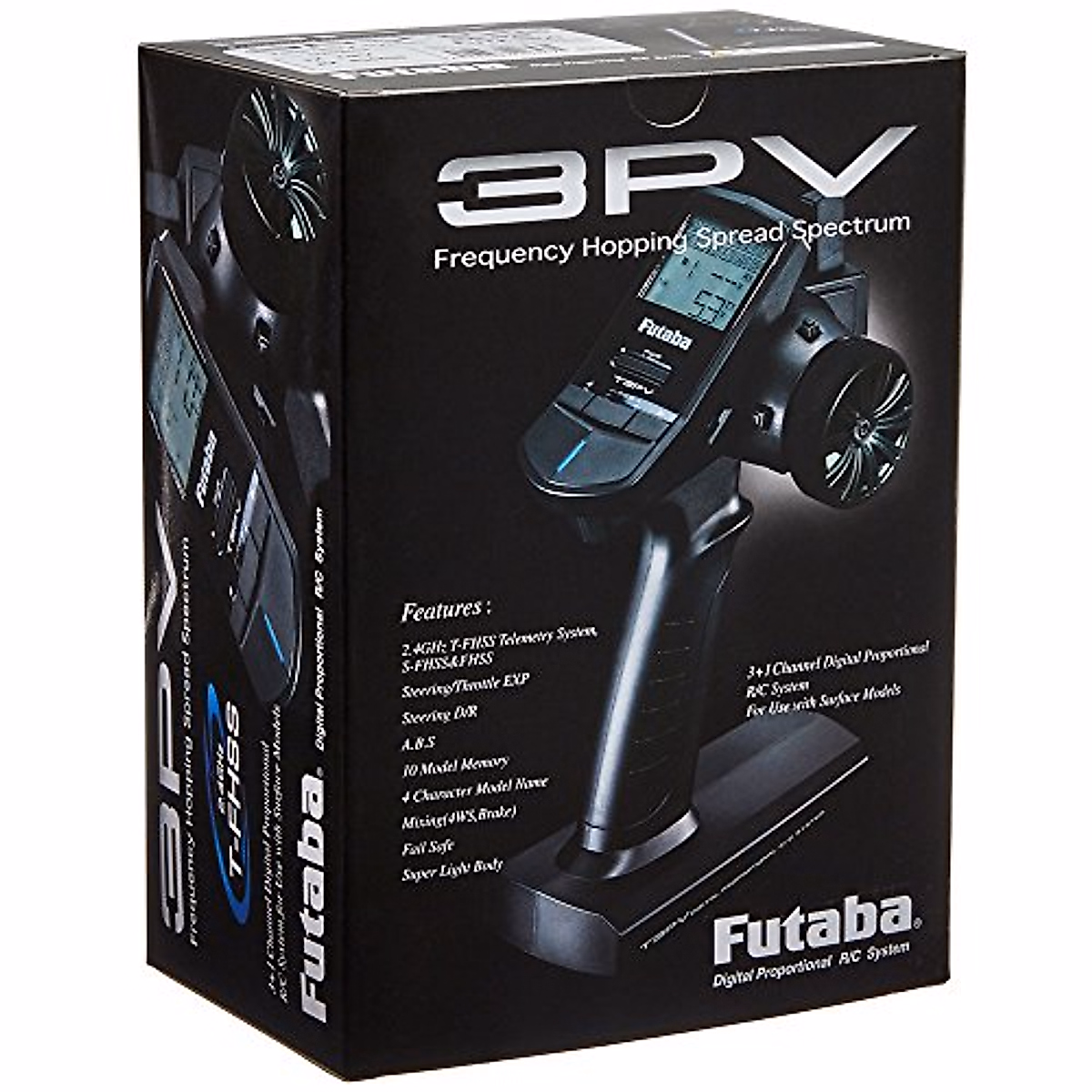 Futaba 3PV Three-Channel Two-Point-Four Gigahertz Computerized Radio Control Surface Transmitter with R304SB T-FHSS Telemetry Receiver