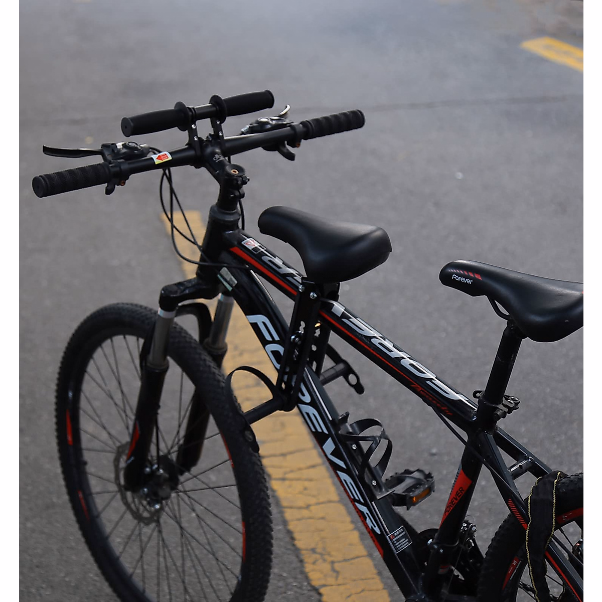 Fuairmee Kid Bike Seat and Handlebar, Child Bike Seat Detachable, Front Mounted Toddler Bike Seat Compatible with All Adult Mountain Bikes