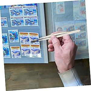 iplusmile Rubber Flat Tweezers Reverse Tweezers Facial Tools Needle Nose Tweezers Face Stickers Gold Stickers Reptile Feeding Tongs Tweezers for Crafts Stainless Steel Bead Short Hair