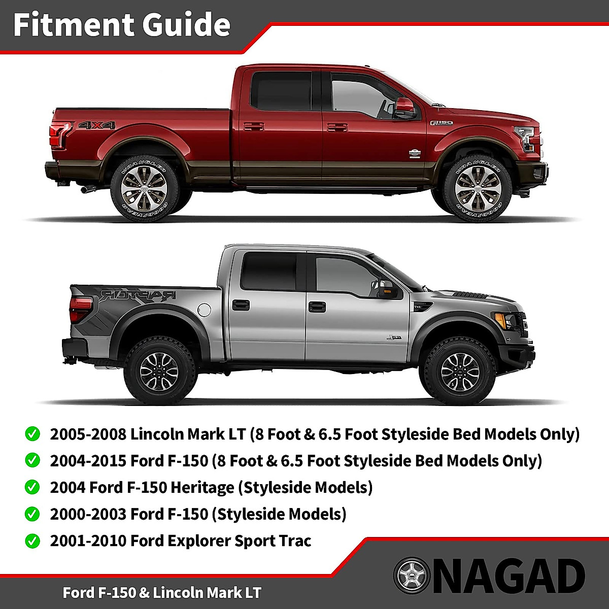 ONAGAD Tie Down Anchors for 2000-2017 Ford Tie Down Hooks | Fits 2004-2017 F-150 Styleside | Fits 2001-2010 Explorer Sport Trac, Inner-Bed Truck Bed Tie Downs (Pack of 6)