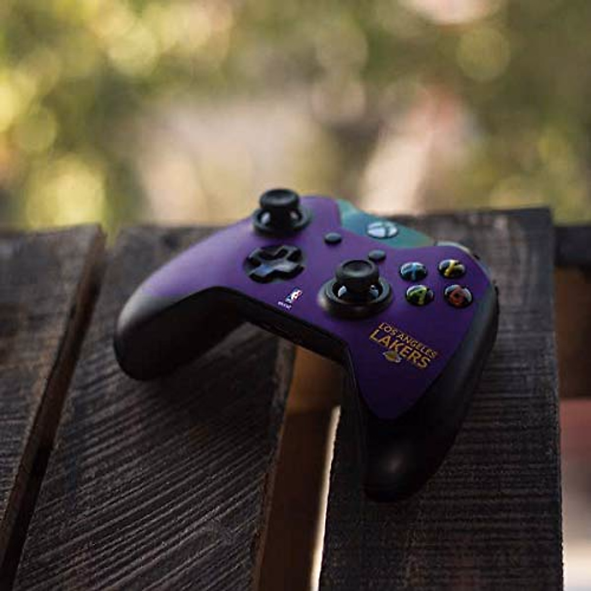 Skinit Decal Gaming Skin Compatible with Xbox One Controller - Officially Licensed NBA Los Angeles Lakers Standard - Purple Design