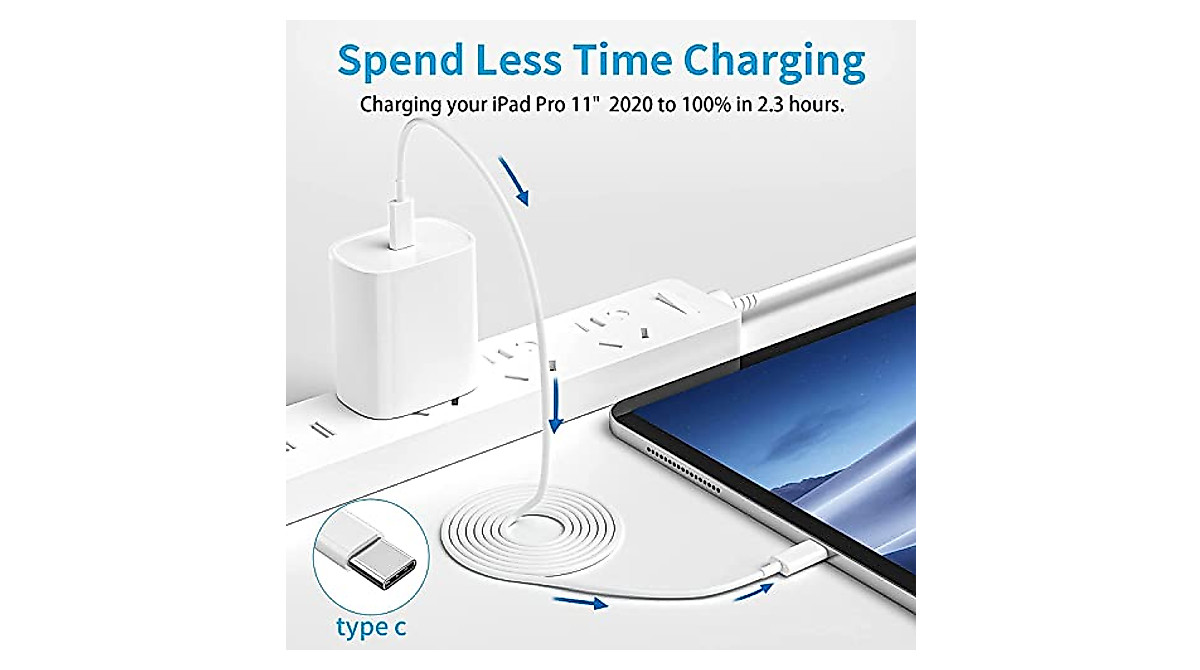iPad Pro Charger Fast Charging,2 Pack 20W USB C Fast Wall Charger Block ...