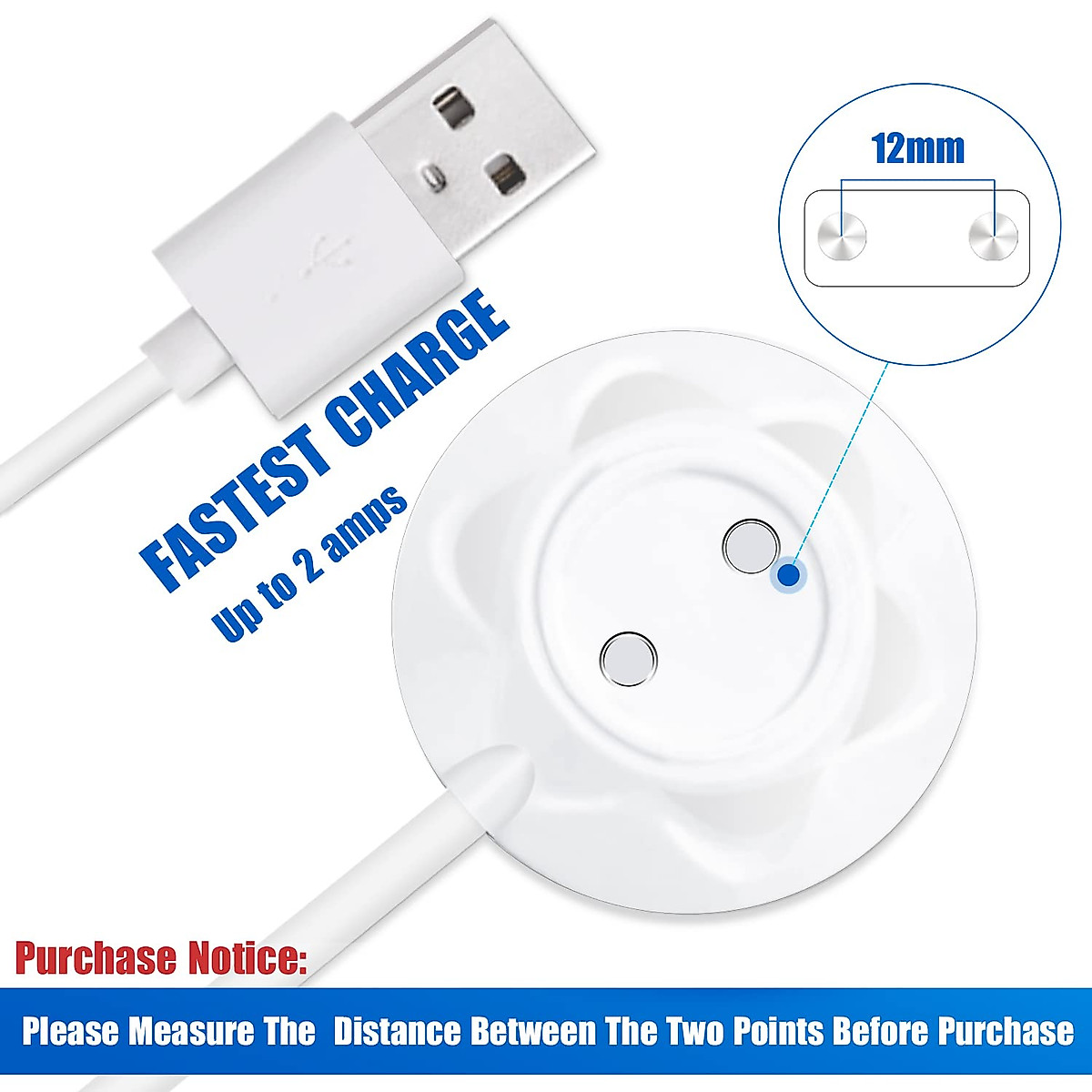 Comfy Mate Rose Charger, Standing Magnetic Adapter Fast Charging USB Cable Cord Replacement Base Dock Station for Rose Only-2 Pack