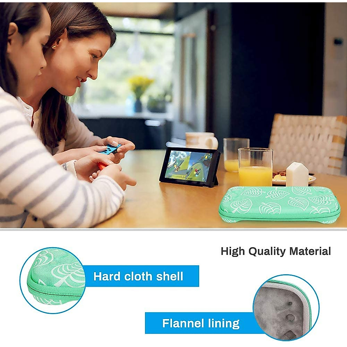 Carrying Case Compatible with Switch, Protection Case for Nintendo Switch Console, Portable Shockproof PU Hard Cover Storage Bag Travel Case for Switch