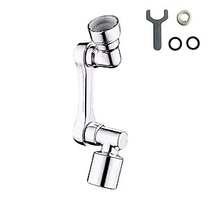 BSPIX 1080° Rotating Faucet Aerator Extender (Plastic) with Aerator Wrench - 22mm Inside Diameter Suitable for 20-24mm Faucets - Dual Models And Robotic Arm for Kitchen/Bathroom