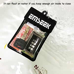 EMSEEK Waterproof Wallet Waterproof Car key Fob Holder Pouch Surf Dry case For Key Cash Cards ID Driver License (Black)