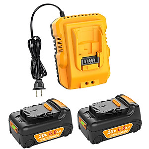 TeenPower Upgraded 20V 6.0Ah Battery Replacement for Dewalt 20v Battery 2Pack with DCB112 Charger Combo