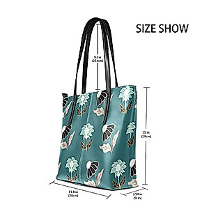 Deep Teal Floral Handbags Shoulder Bags Leather Crossbody Handbag for Women Tote Satchel
