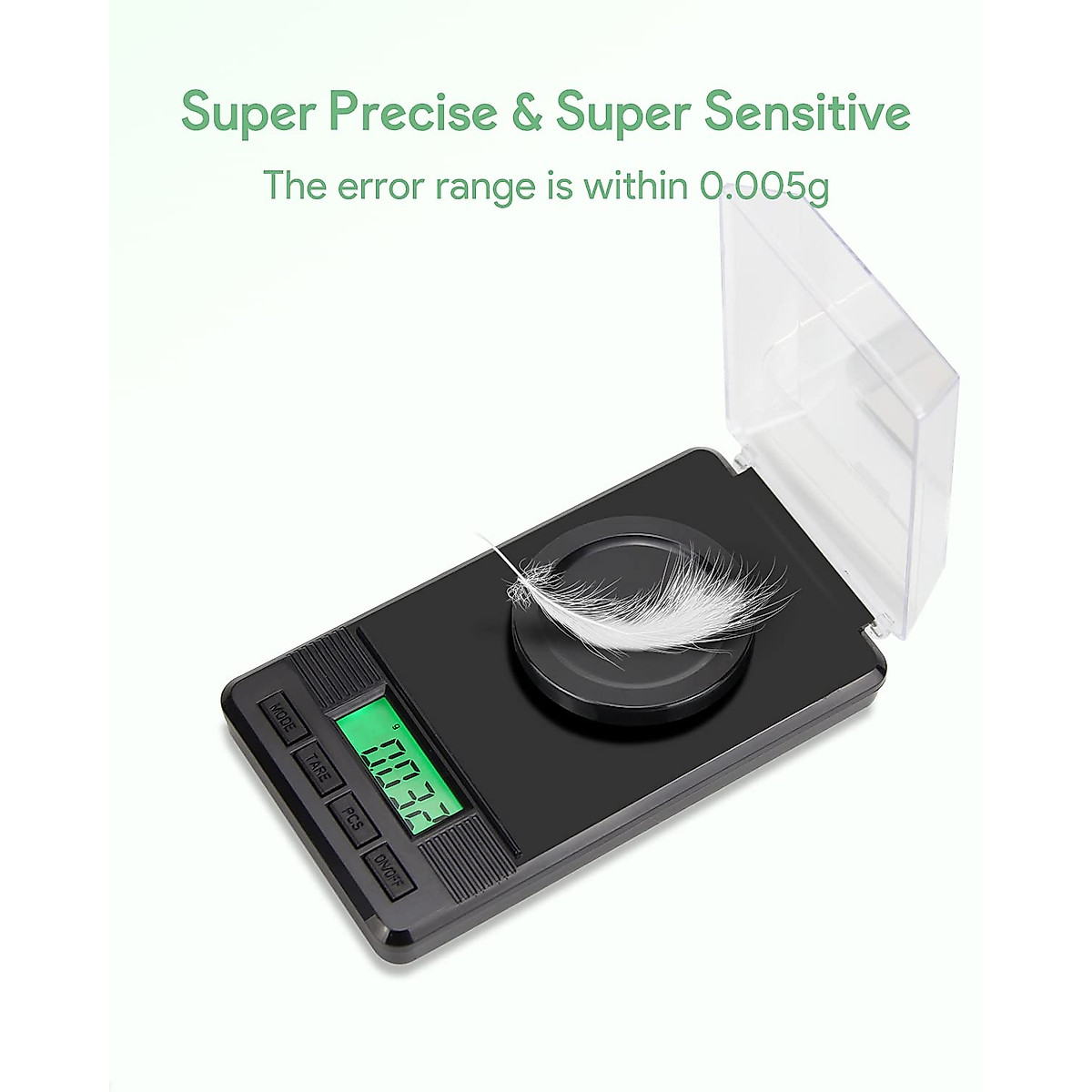 Milligram Scale (50g/ 0.001g) - Mg/Gram Scale, Precision Digital Pocket Kitchen Scale for Powder Medicine/Jewelry/Reloading/Herb(Including Batteries, Calibration Weights)