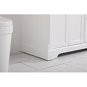 Elegant Decor Indoor Modern Under Sink Bathroom Fixtures Storage Organizer Cabinet 48 inch Single Bathroom Vanity - Teak with backsplash