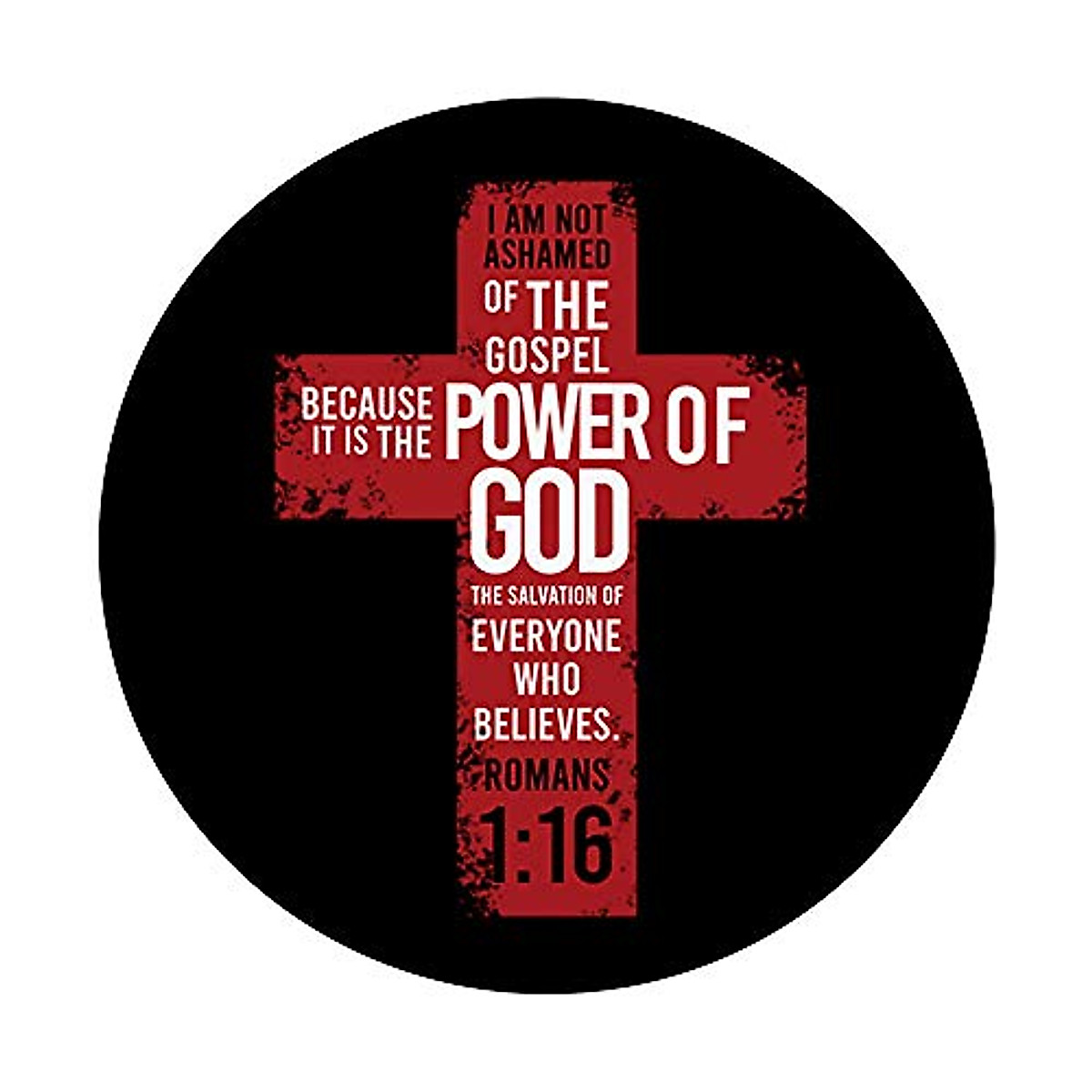 Romans 1:16 Bible Verse Religion Jesus Cross Christian Gift PopSockets PopGrip: Swappable Grip for Phones & Tablets