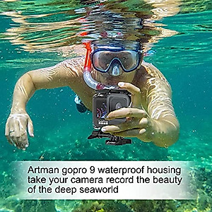 Artman Waterproof Case for GoPro Hero 11/10/9 Black, 60M/196FT Underwater Protective Diving Case with Bracket Mount Accessories +12 Anti-Fog Inserts Fully Compatible with GoPro Hero 11/10/9 Black