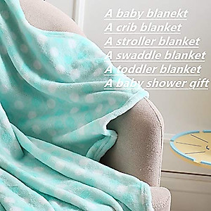 CREVENT 30"X40" Lightweight Fuzzy Fluffy Warm Plush Baby Blanket for Infant Toddler Newborn Unisex Crib Cot Stroller - Green Rainbow Unisex