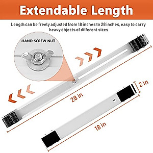 Exttlliy Heavy Duty Base Appliance Rollers Pair Upgrade Move Tools Adjustable Expandable for Washer and Dryer Steel Appliance Trolley Furniture Mover Sliders (White1)