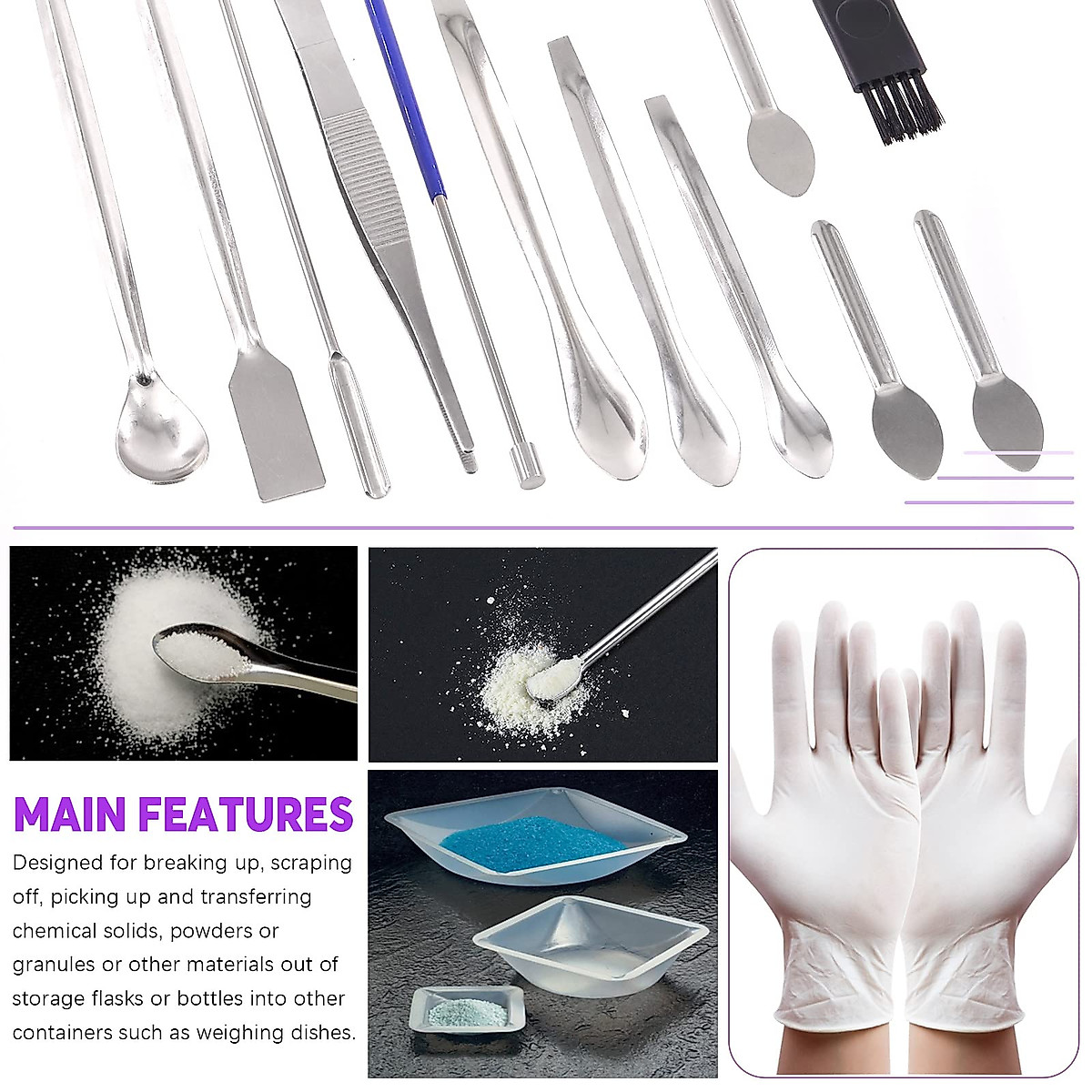 Swpeet 15Pcs Stainless Steel Capsule Filling Machine Kits for #000 00 0 1 2 3 Pill Filler, Micro Lab Scoop Spoon Lab Spatulas Lab Scoop Filling Tray Powder Tamper Tool Pill Filler Tamper Tool Spoon