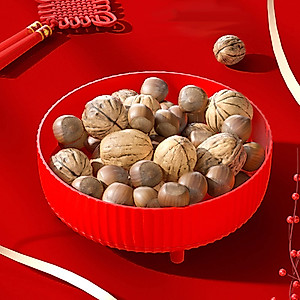 Zerodis 360 Degree Rotating Storage Rack Organizer, Red Plastic, 12-Inch Diameter