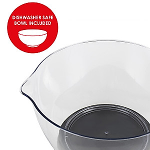 Salter 1024 SVDR14 Digital Kitchen Scale with Bowl- 2L Dishwasher Safe Mixing Bowl, Easy Dual Pour Wide & Narrow Spouts, Measure Liquids, Add & Weigh Function, Easy Read Display, 5kg Capacity, Silver