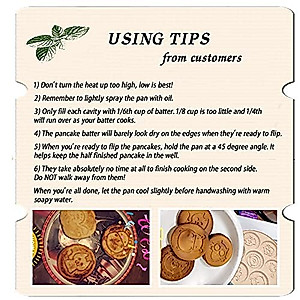 Mini Pancakes Maker, Nonstick Egg Frying Pan, Breakfast Griddle Mini Pancake Fried Egg Pan for Kids Tortilla Blintzes Pancake Mold Pan,Gas Stove & Induction Cookware Compatible