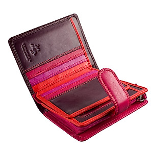 Visconti RB40 Multi Colored Small Soft Leather Ladies Wallet & Purse (Plum Multi)