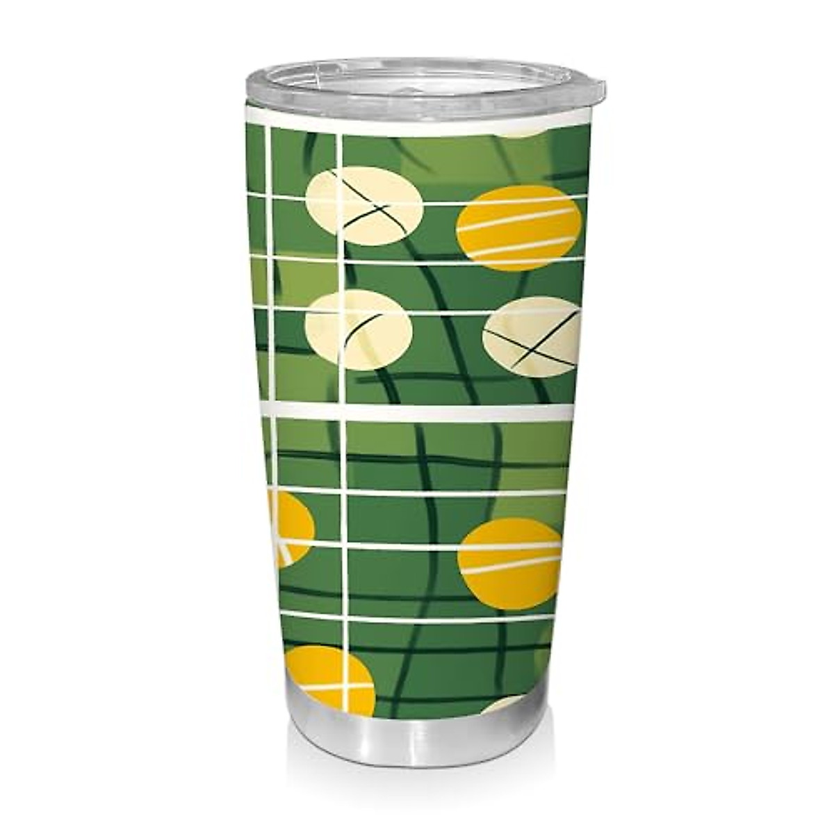 FOCIUZTA Cartoon Tennis Ball Pattern 20oz Tumbler with Lid, Travel Coffee Cup, Ideal for Easter, Gaming Enthusiast, Mother Day, and Birthday Gifts