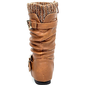 DREAM PAIRS Girl's Faux Fur Lined Knee High Winter Riding Boots(Toddler/Little Kid/Big Kid),Size 1 Little Kid,Camel,KLOUCH