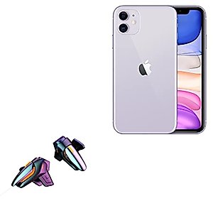 Gaming Gear for Apple iPhone 11 (Gaming Gear by BoxWave) - Touchscreen QuickTrigger, Trigger Buttons Quick Gaming Mobile FPS for Apple iPhone 11 - Jet Black
