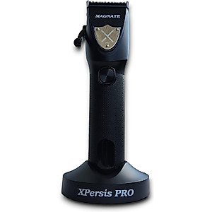 XPERSIS PRO Magnate Quiet DLC Fade Blade Black Cordless Hair Clipper for Barbers, Professional Mens Hair Clipper + Electric Razor Foil Shaver with Sharp Blades