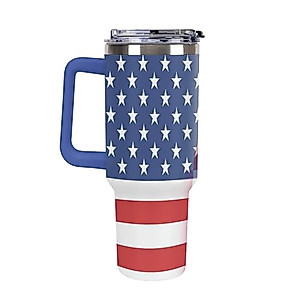 U.S.A Greenland Flag 40oz Water Bottle Double Wall Insulated Tumbler with Handle Leakproof Travel Mug Deep Blue-style
