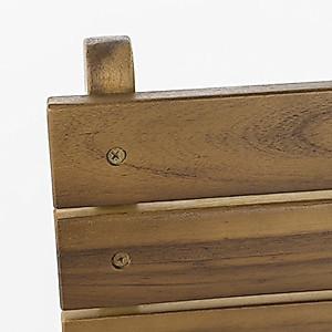 Christopher Knight Home Positano Outdoor Acacia Wood Foldable Dining Chairs, 2-Pcs Set, Natural Stained