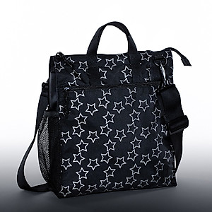 Lassig Casual Buggy Diaper Bag Reflective Star Black with Stroller Hooks