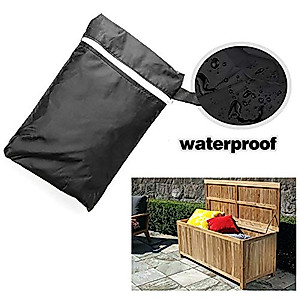 Apstour Garden Patio Cushion Cover Storage Bag, Furniture Storage Bag, Waterproof Outdoor Furniture Seat Protector Christmas Tree Storage Bag Lightweight Home Multi-Function Organizer (M, Black)