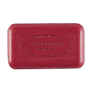Pre de Provence Artisanal Soap Bar, Natural French Skincare, Enriched with Organic Shea Butter, Quad Milled for Rich, Smooth & Moisturizing Lather, Cashmere Woods, 5.3 Ounce