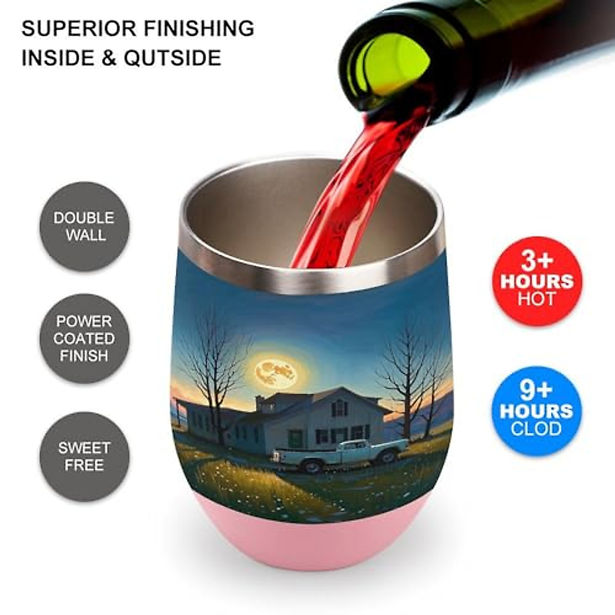 WYUSPGK 304 Stainless Steel Insulated Cup, An Old Abandoned House Print Smooth Rim, Durable & Reusable - Perfect for Office, Home, And Travel