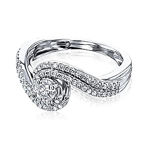 Kobelli Diamond Dual Wave Engagement Ring - white-gold / 10.0