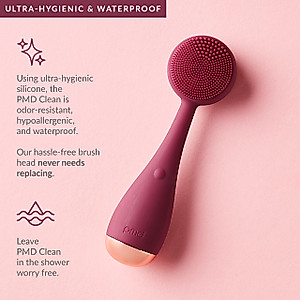 PMD Clean - Smart Facial Cleansing Device with Silicone Brush & Anti-Aging Massager - Waterproof - SonicGlow Vibration Technology - Clear Pores and Blackheads - Lift, Firm, and Tone Skin