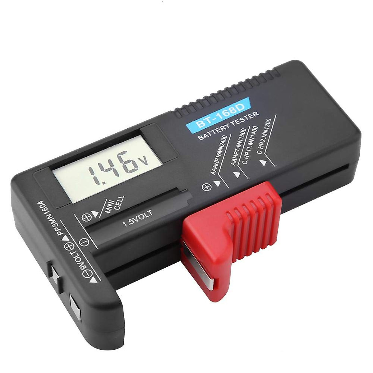 Universal Digital Battery Tester, Digital LCD AA/AAA /C/D /9V/1.5V Button Cell Battery Volt Tester, Quickly Test All Different Kinds of Batteries