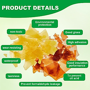 Timgle 35 oz Shellac Flakes Finish Shellac for Home Wood Craft Decoration Household Painting Supplies, Light Yellow and Dark Purple