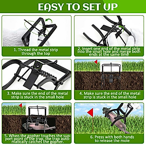 SiliFine 4 Pcs Mole Traps Vole Mole Traps Galvanized Steel Mole Scissor Trap Outdoor Easy to Set Black Eliminator Trap Mole Killer Gopher Trap for Home Farmhouse Lawn Field Outdoor Garden Yard Vole