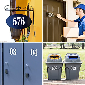 60 PCS White Mailbox Numbers, Vinyl Waterproof Stickers for Outside, Address on House, Big Mail BOX Number, 6 (3" x 4 sets, 4" x 2 set,0-9)