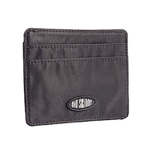 Big Skinny Open Sided Mini Skinny Card Slim Wallet, Holds Up to 9 Cards, Black