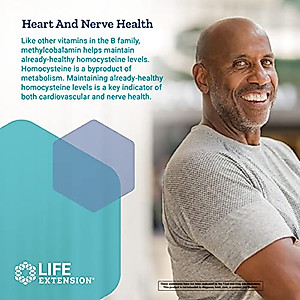 Life Extension Vitamin B12 Methylcobalamin 500mcg - Vitamin B12 Supplement For General Energy and Brain Health - Sugar Free Vegetarian Lozenges Dissolve in Your Mouth - Once Daily - 100 Count