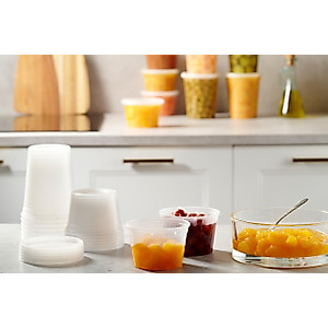 Munfix 48 Pack 16 Oz Plastic Deli Containers with Lids - Food Storage Containers with Lids - Clear Disposable Airtight Meal Prep Containers, BPA Free, Stackable, Leakproof, Microwave and Freezer Safe