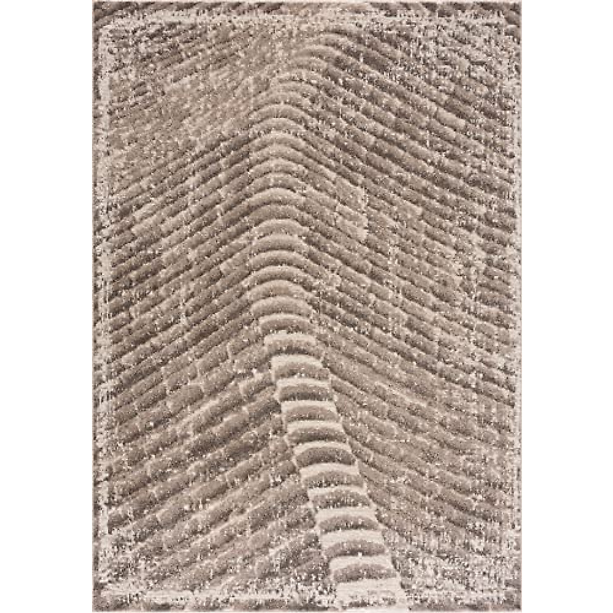 Abani Rugs Contemporary Sand Dunes Area Rug - Modern 6’ x 9’ Blue & Beige Premium No-Shed Under Table Area Rug